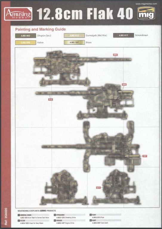 Збірна модель 1/35 12.8 cm Flak 40 з радаром FuMG 39D Würzburg, Amusing ...